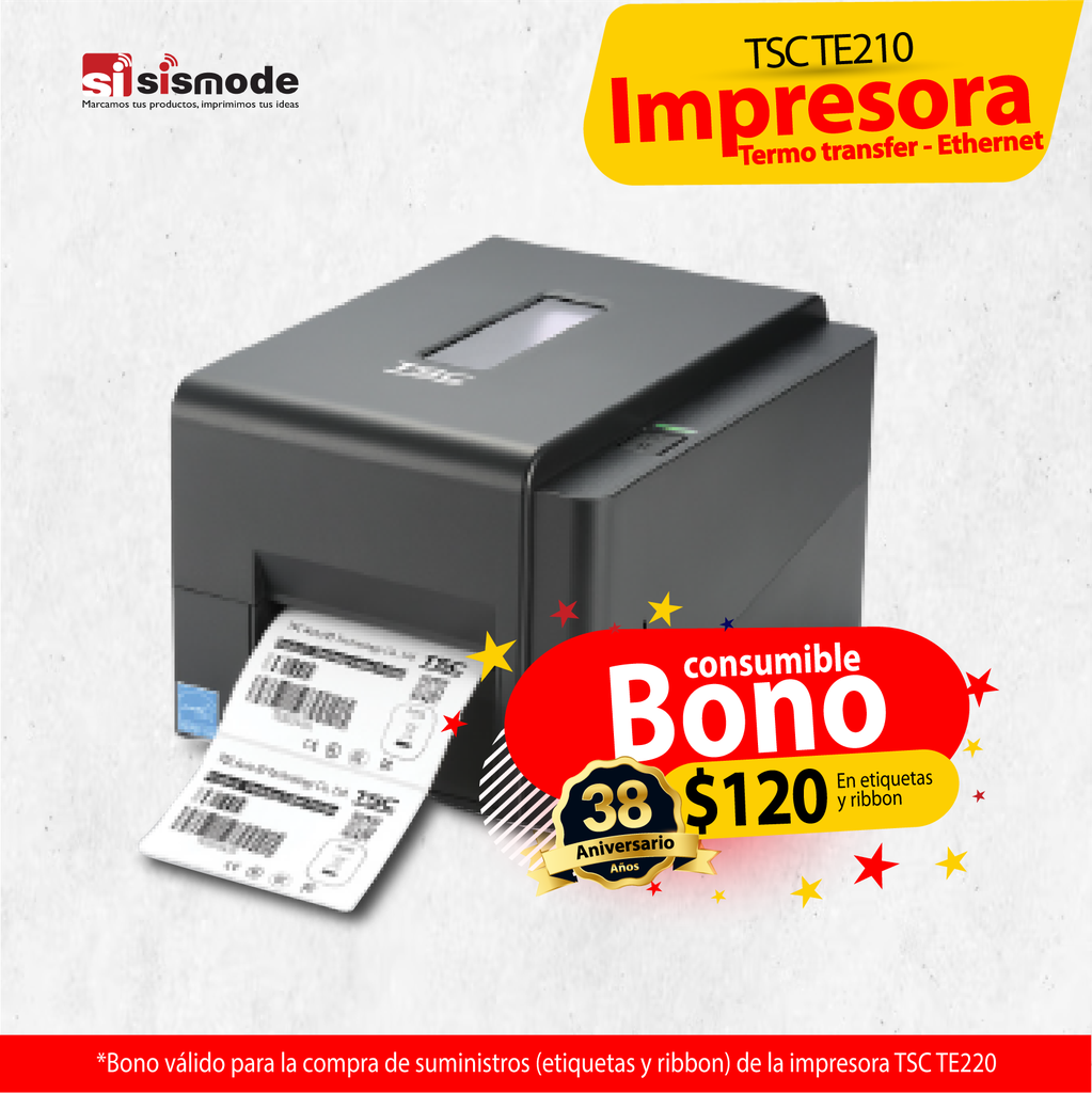 Impresora TSC TE210 + Bono $120 en consumibles | Sismode